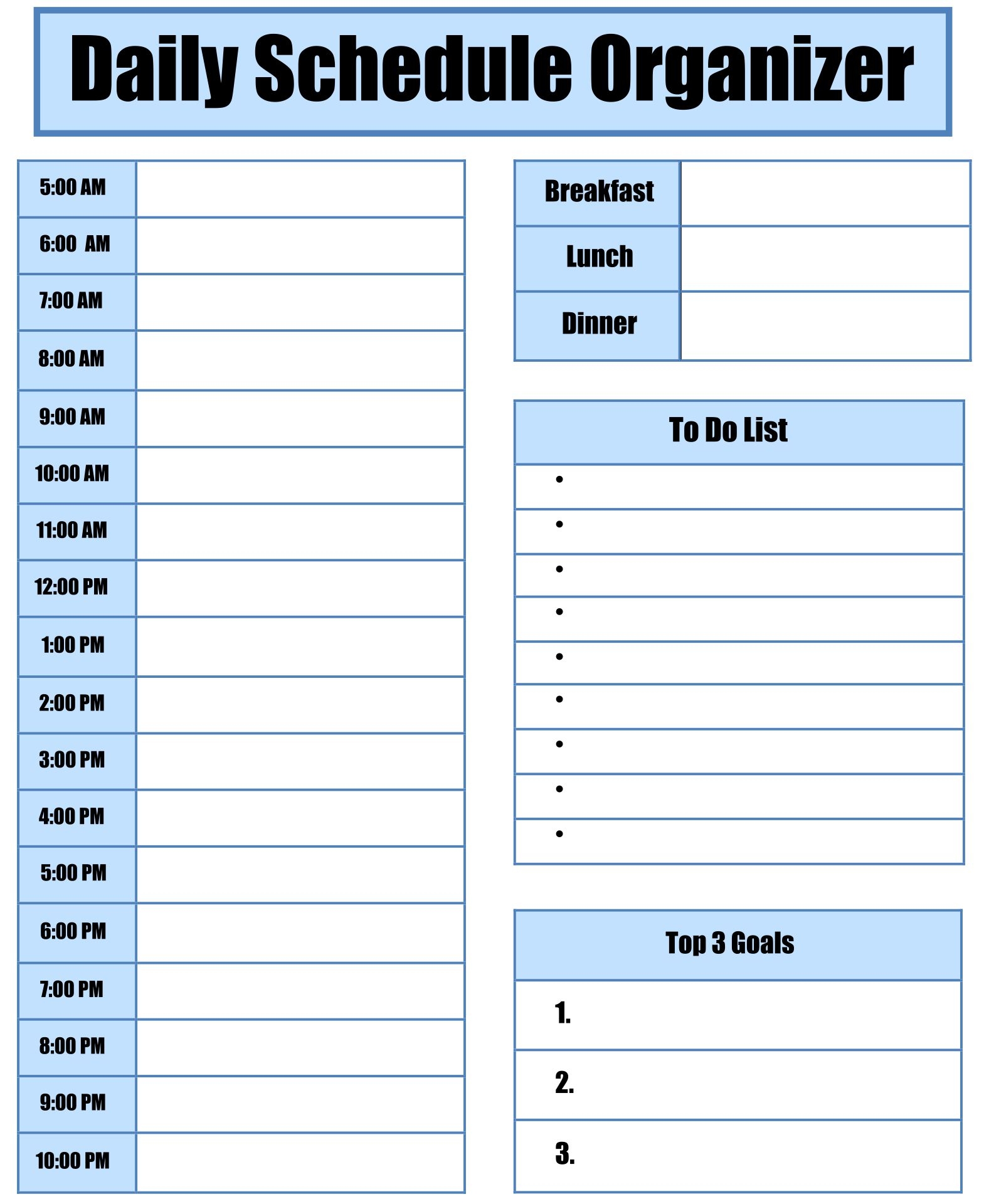Printable Blank Visual Schedule Template Free Printable Templates