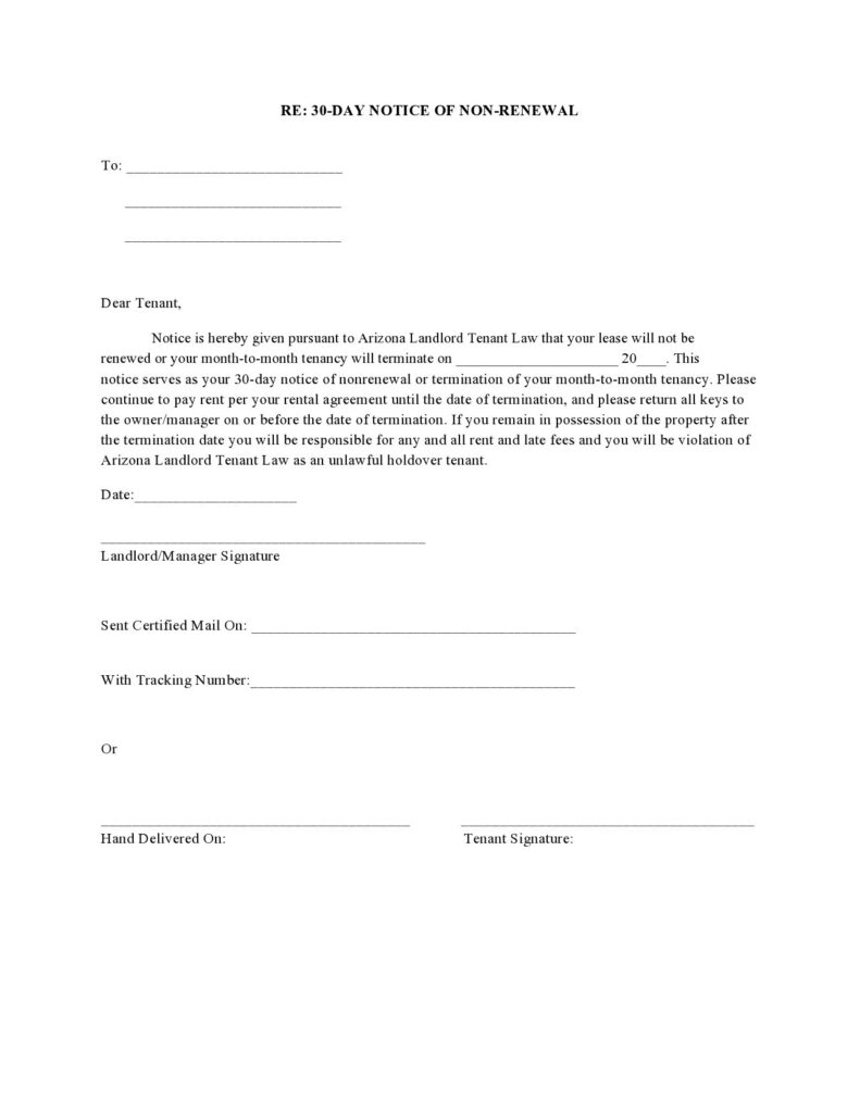 Free Printable Non Renewal Of Lease Letter Free Printable Templates