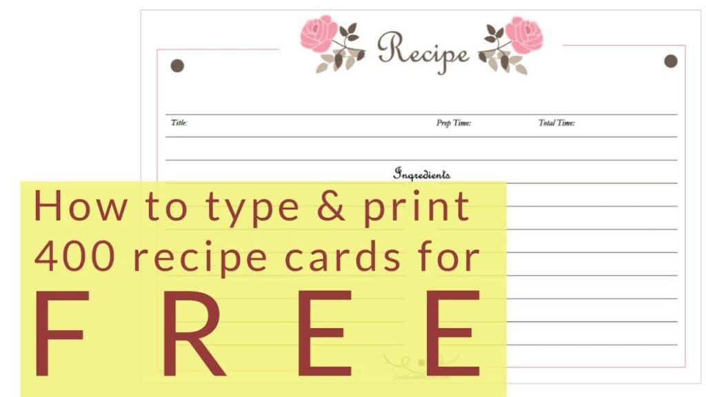 Recipe Cards Printable Free Free Printable Templates