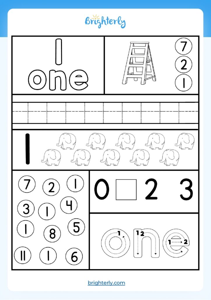 Number One Worksheet For Kindergarten Vrogue co